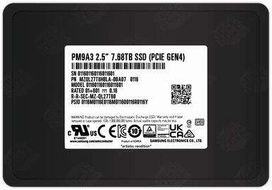 Samsung PM9A3 7.68TB NVMe Gen4 SSD | MZQL27T6HBLA-00A07